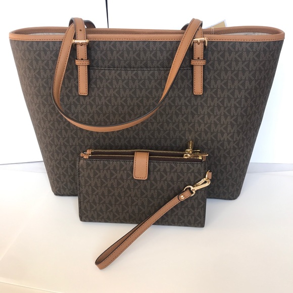 Michael Kors | Bags | Mk Carryall Tote Setshoulder Bag Walletclutch ...